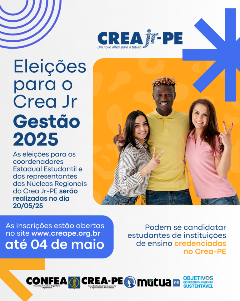 Programa Crea Jr. lança edital das Eleições 2025 – Crea-PE