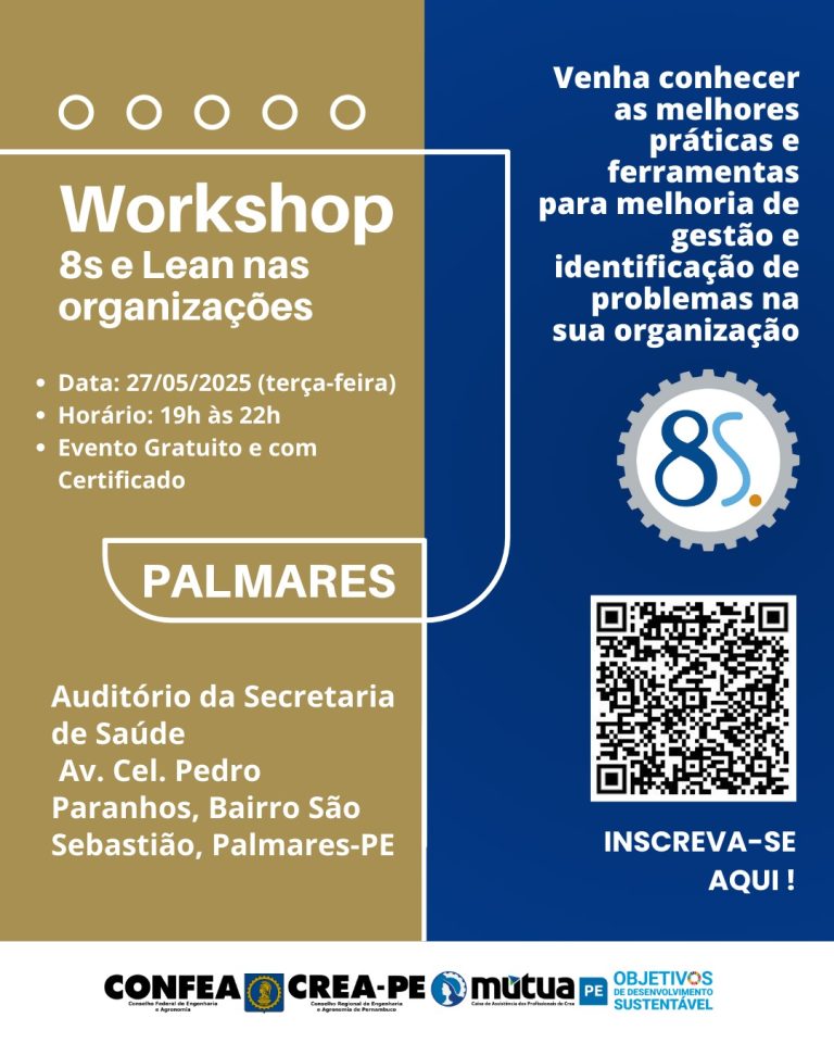 Crea-PE promove Workshop sobre 8S e Lean em Palmares com inscrições ...